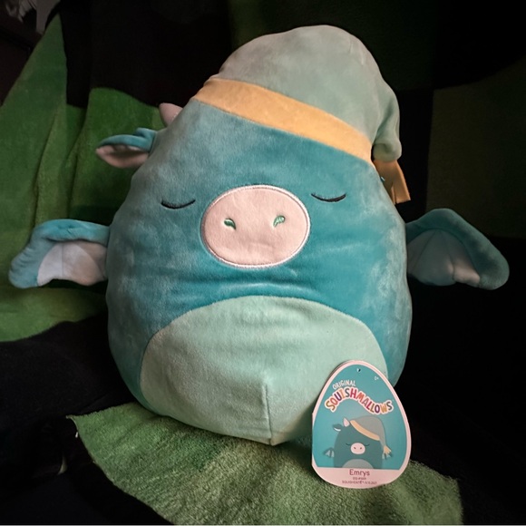 Squishmallows | Toys | Squishmallow 5 Emrys Dragon Sleeping Hat Slumber ...